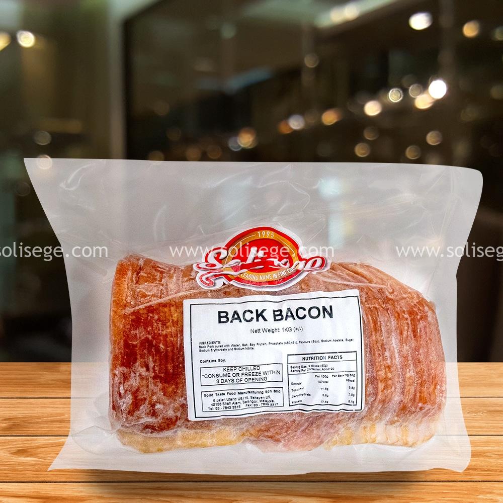 Smoked Back Bacon 1KG – Solisege